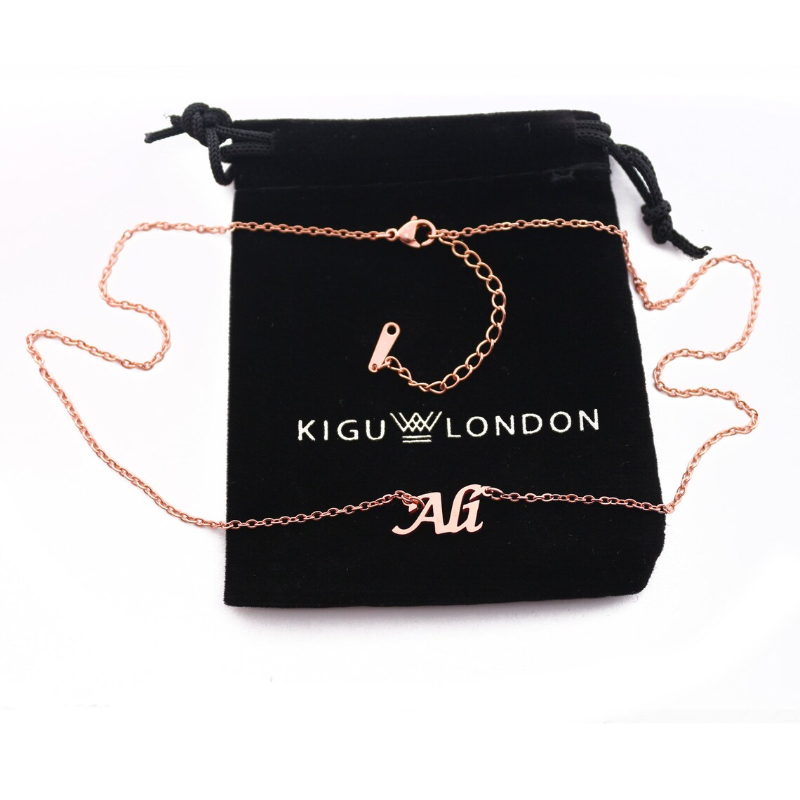 Ali Personalised Name Necklace Rose Gold/gold/silver Free Gift Box ...