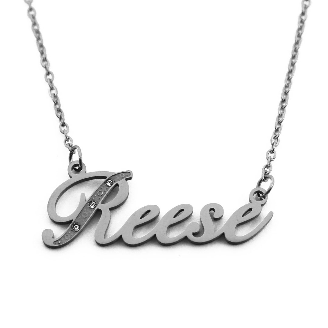 Reese - Name Necklace Italic - Personalized Jewellery - Gold Tone ...