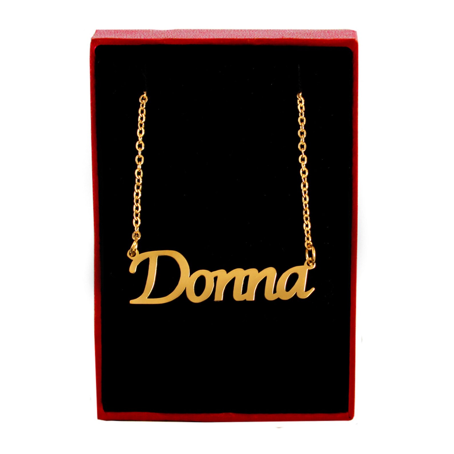 DONNA Personalized Name Necklace 18ct Rose - Etsy