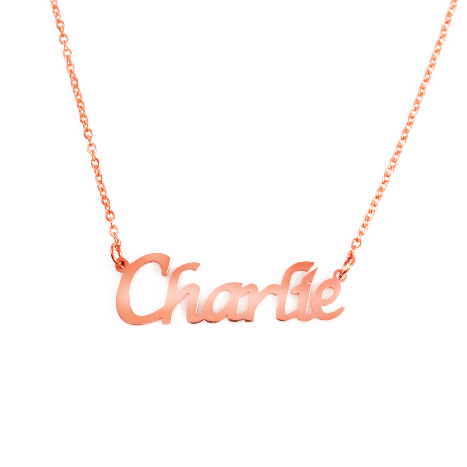 CHARLIE Personalized Name Necklace 18ct Rose - Etsy Singapore
