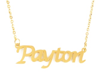 SAM Name Necklace / 18ct Gold Plated Free Gift Box & Bag Personalized ...