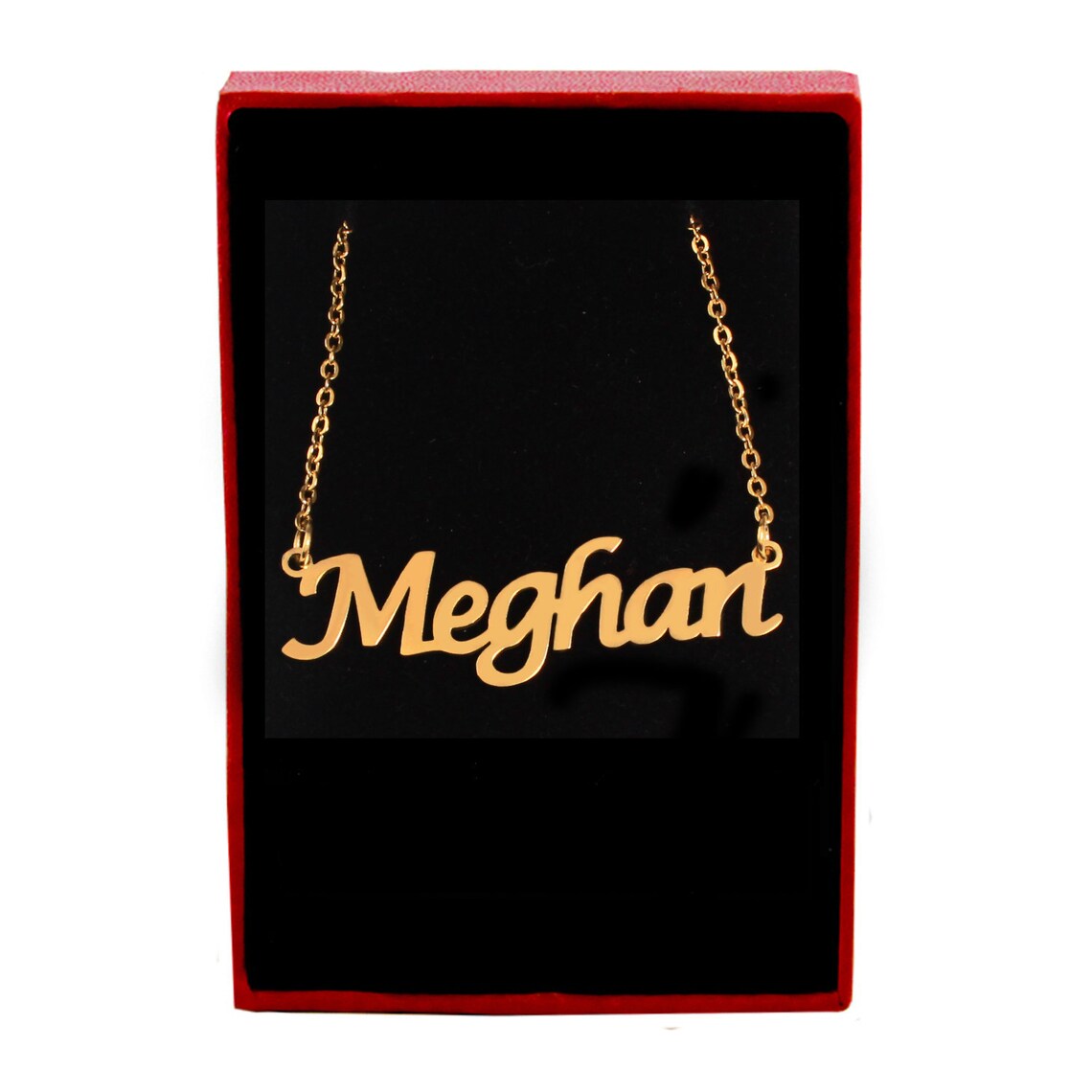 MEGHAN Name Necklace Stainless Steel / 18ct Gold Plated - Etsy
