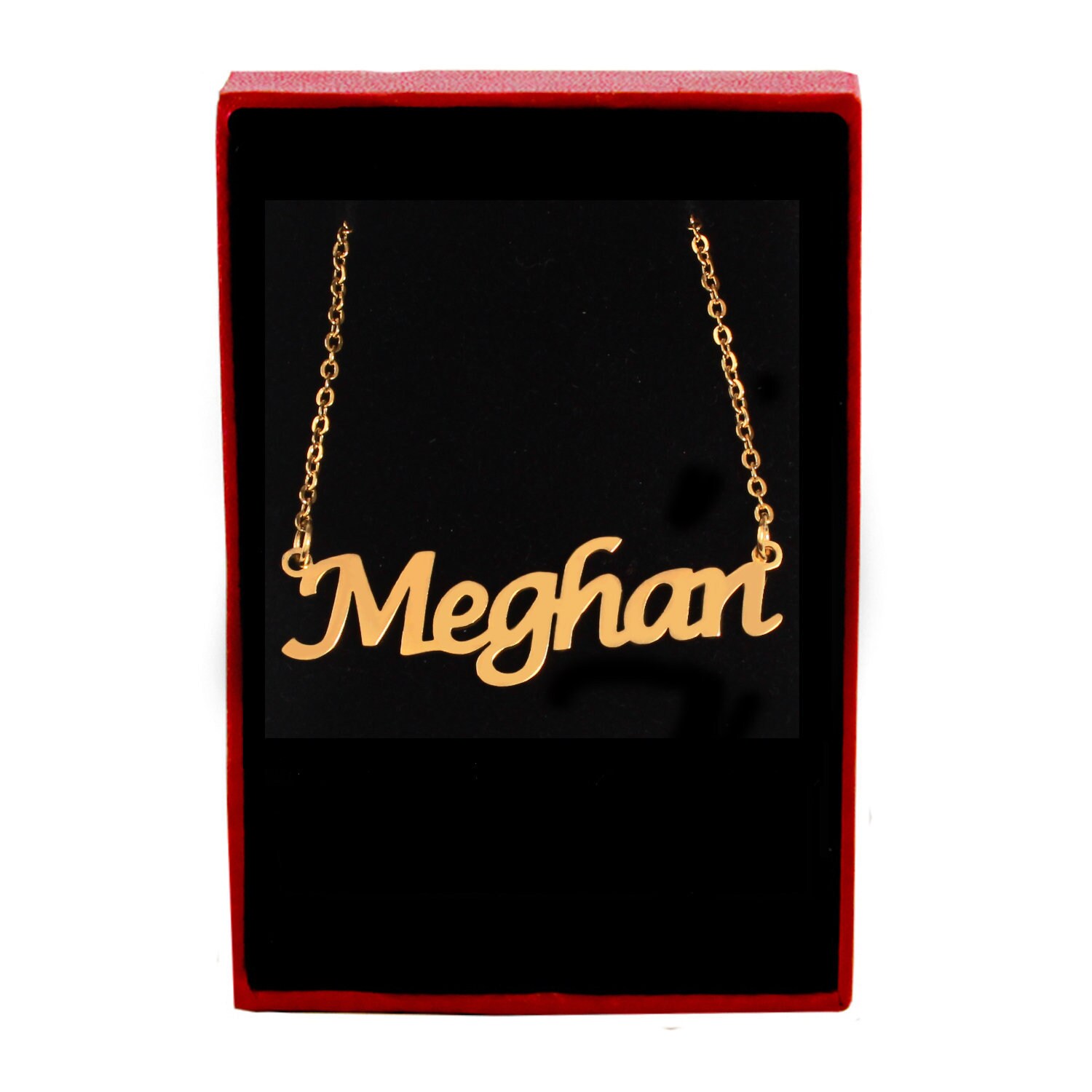 MEGHAN Name Necklace Stainless Steel / 18ct Gold Plated - Etsy