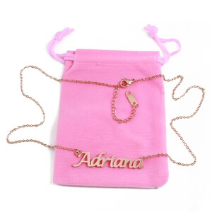 Name Necklace Adriana 18ct Rose Gold Plated-free Gift Box & Bag ...