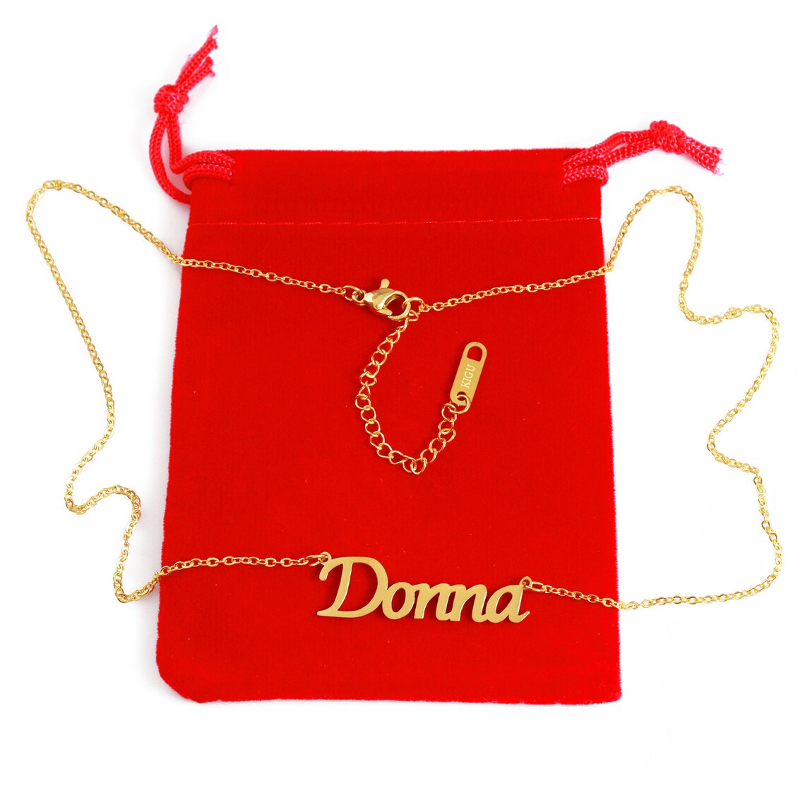 DONNA Personalized Name Necklace 18ct Rose - Etsy