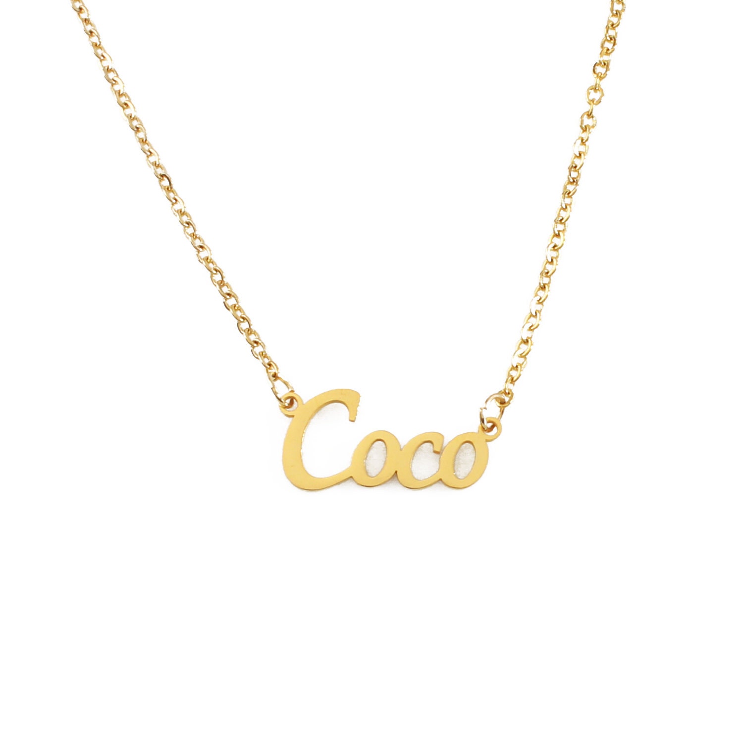 Coco - Name Necklace - Rose Gold/gold/silver Tone - Free Gift Box & Bag ...
