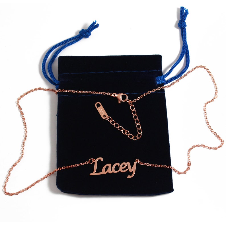 LACEY Personalized Name Necklace 18k Rose Gold/gold - Etsy