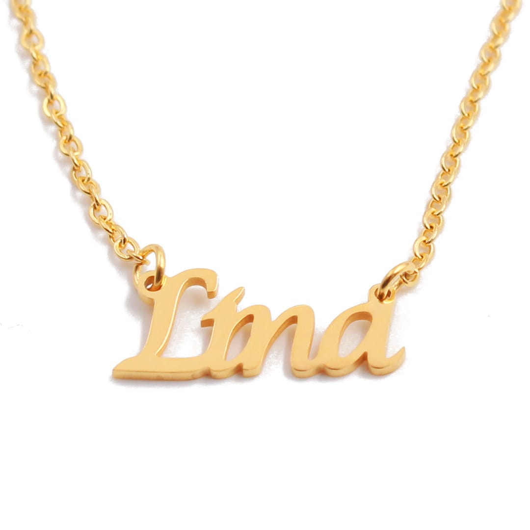 LINA Personalized Name Necklace 18k Rose Gold/gold Plated/silver Tone ...