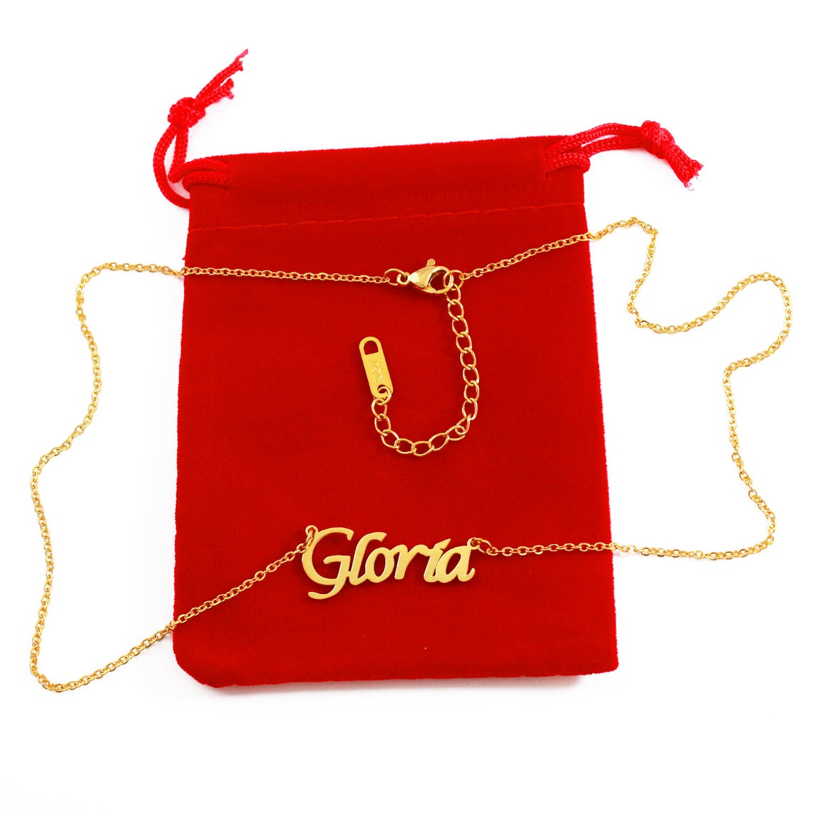 GLORIA Personalized Name Necklace 18k Rose Gold/gold - Etsy