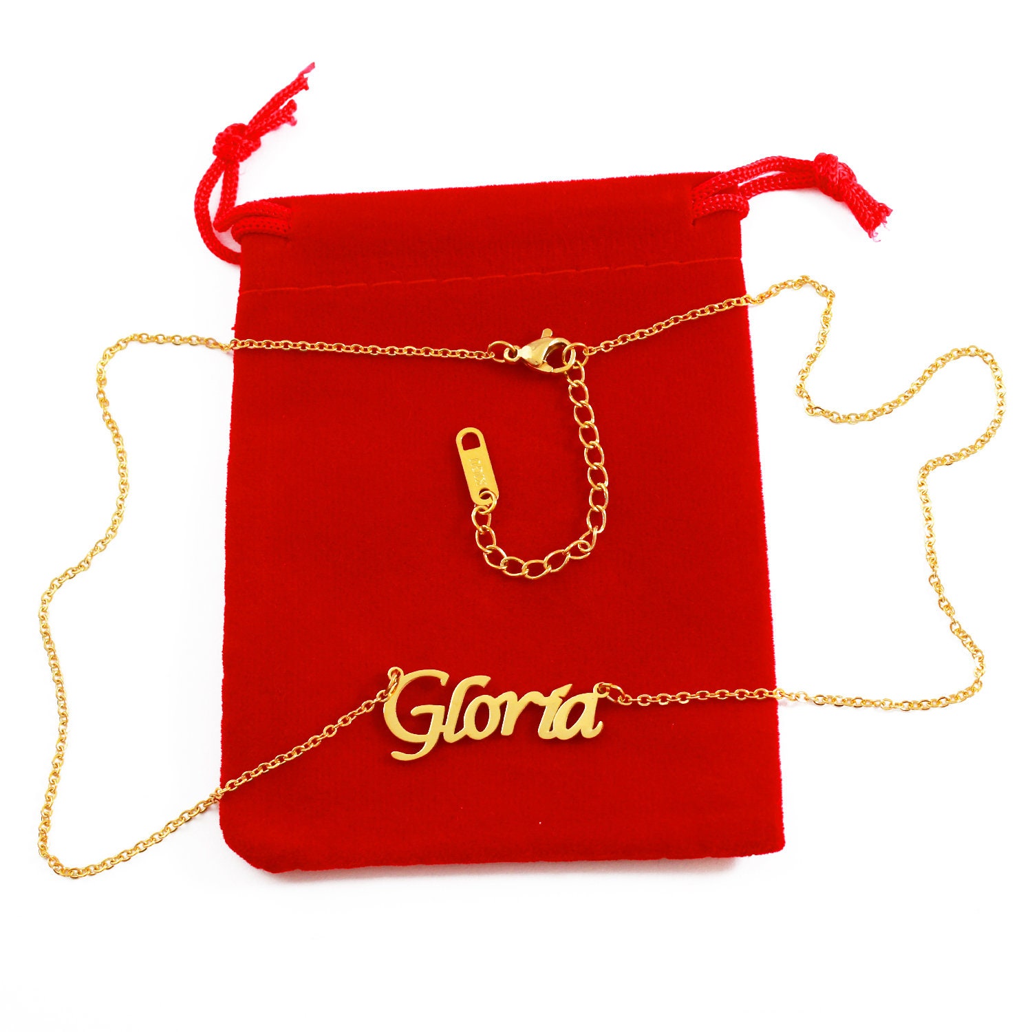 GLORIA Personalized Name Necklace 18k Rose Gold/gold - Etsy