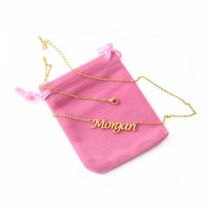 MORGAN - Gold Name Necklace - Personalized Jewellery - Free Gift Box ...