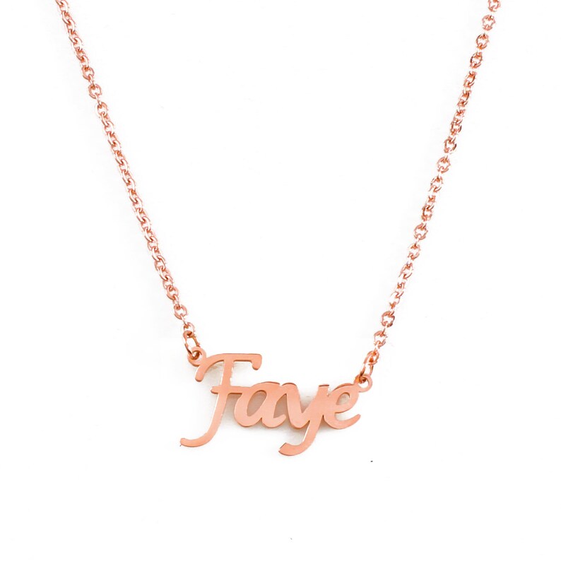 FAYE - Name Necklace - Rose Gold/gold/silver Tone - Free Gift Box & Bag ...