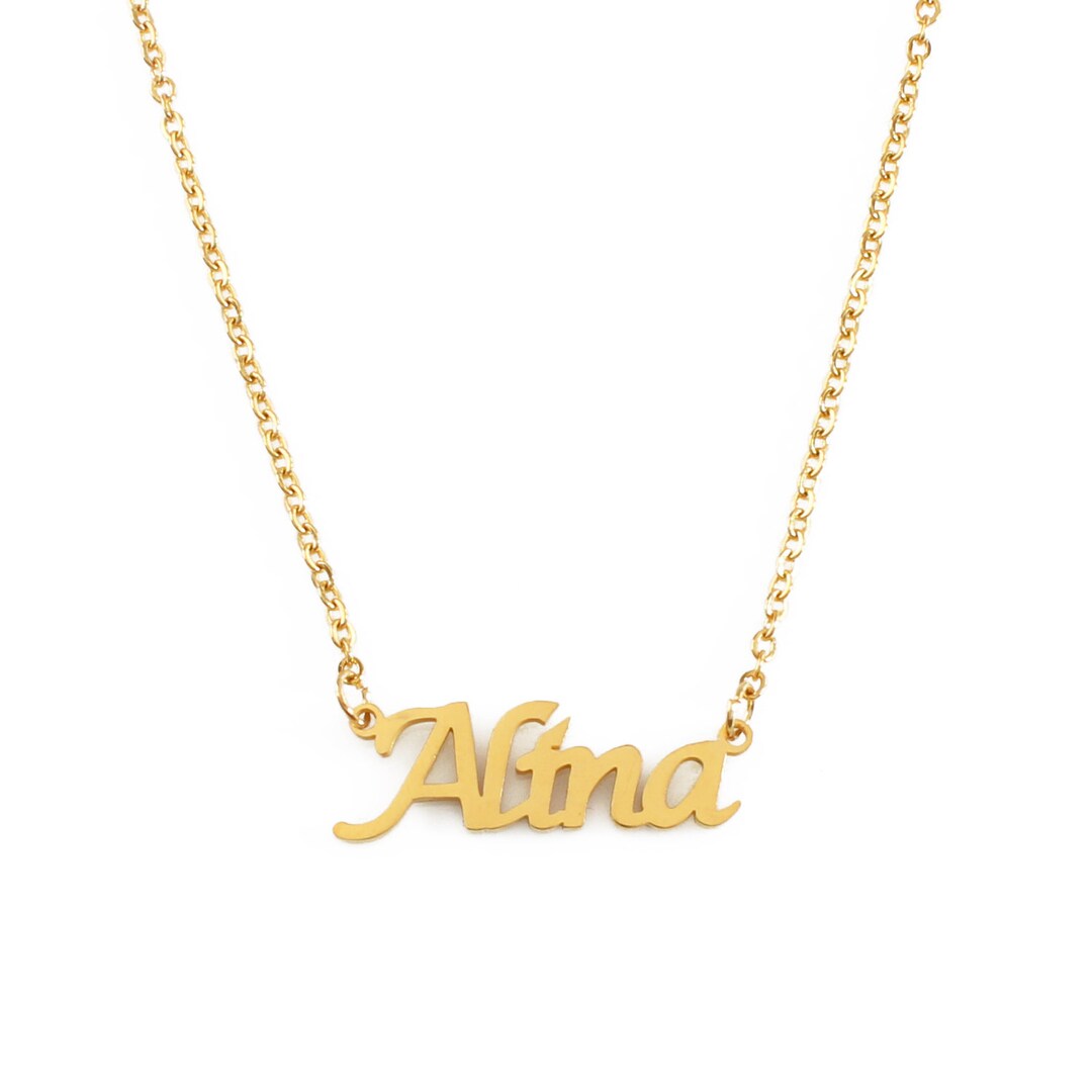 Alina Name Necklace Rose Gold/gold/silver Toned Free Gift Box & Bag ...