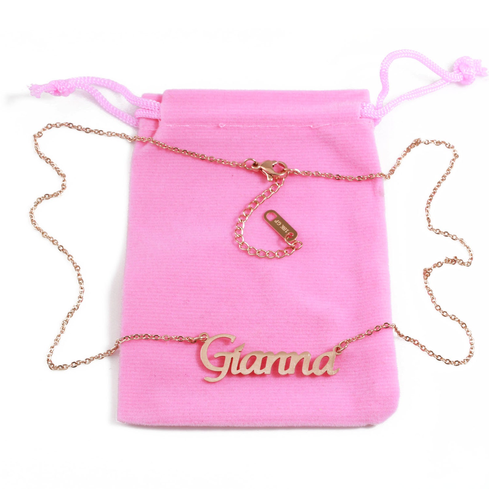 GIANNA Rose Gold Personalized Name Necklace Free Gift Box & Bag - Etsy