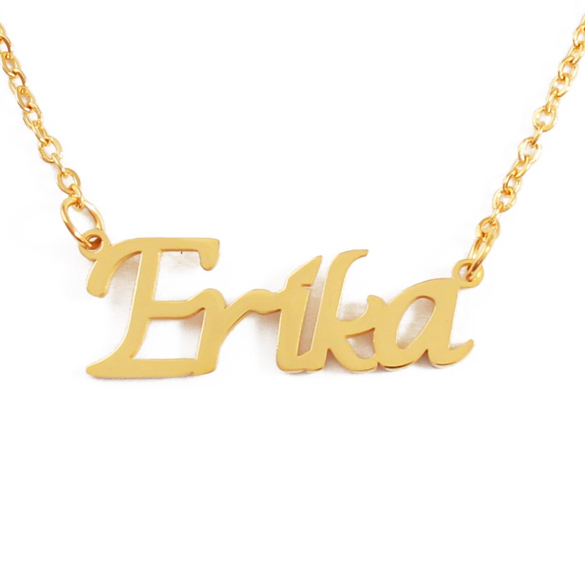 ERIKA Personalized Name Necklace 18k Rose Gold/gold Plated/silver Tone ...