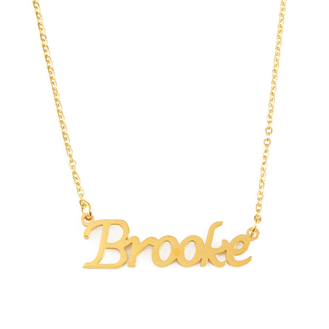 BROOKE - Gold Name Necklace - Personalized Jewellery - Free Gift Box ...