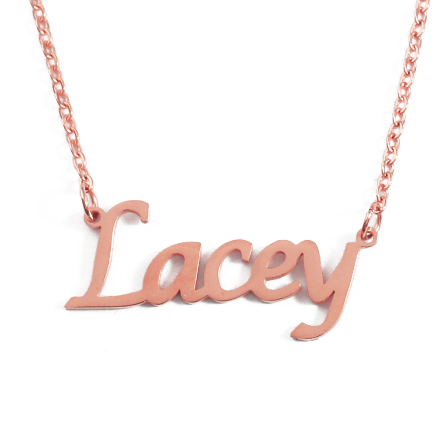 LACEY Personalized Name Necklace 18k Rose Gold/gold - Etsy