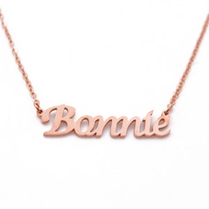 BONNIE Personalized Name Necklace 18ct Rose Gold/gold/silver Free Gift ...