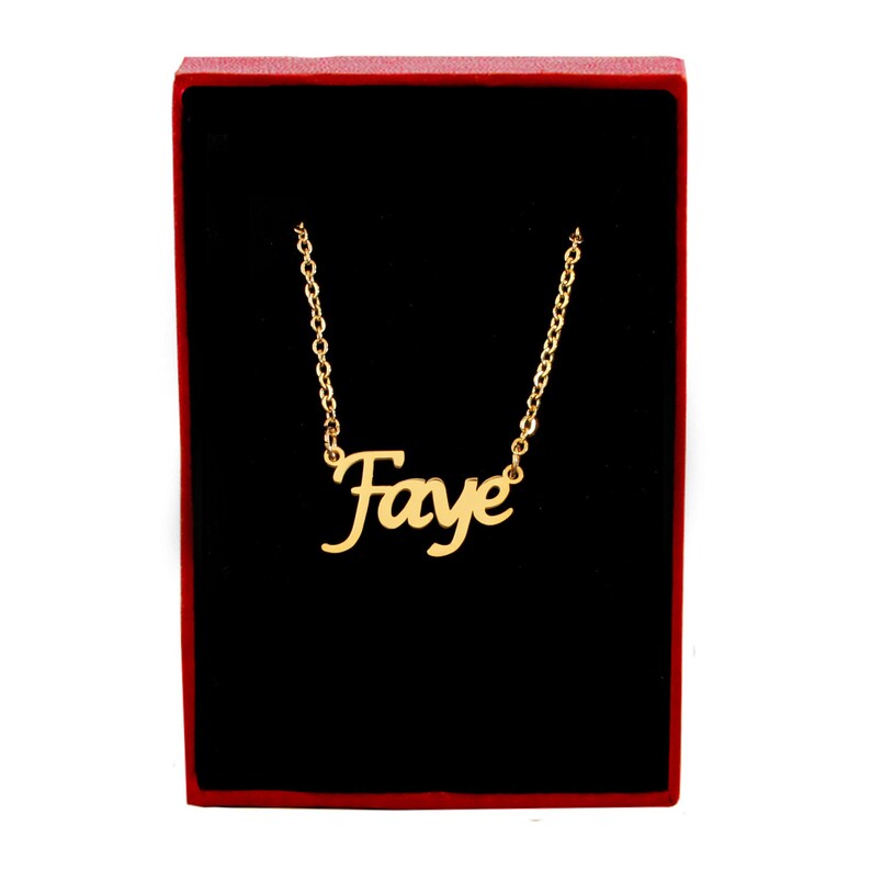 FAYE - Name Necklace - Rose Gold/gold/silver Tone - Free Gift Box & Bag ...