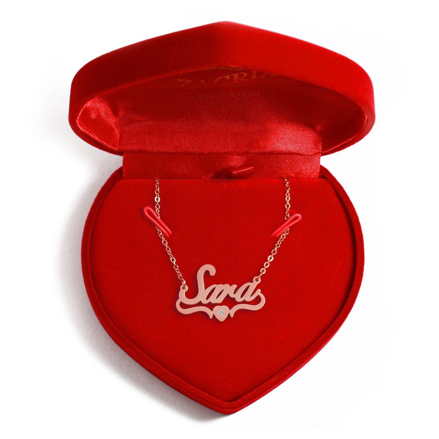 SARA Personalized Custom Made Heart Shaped Name Necklace - Etsy