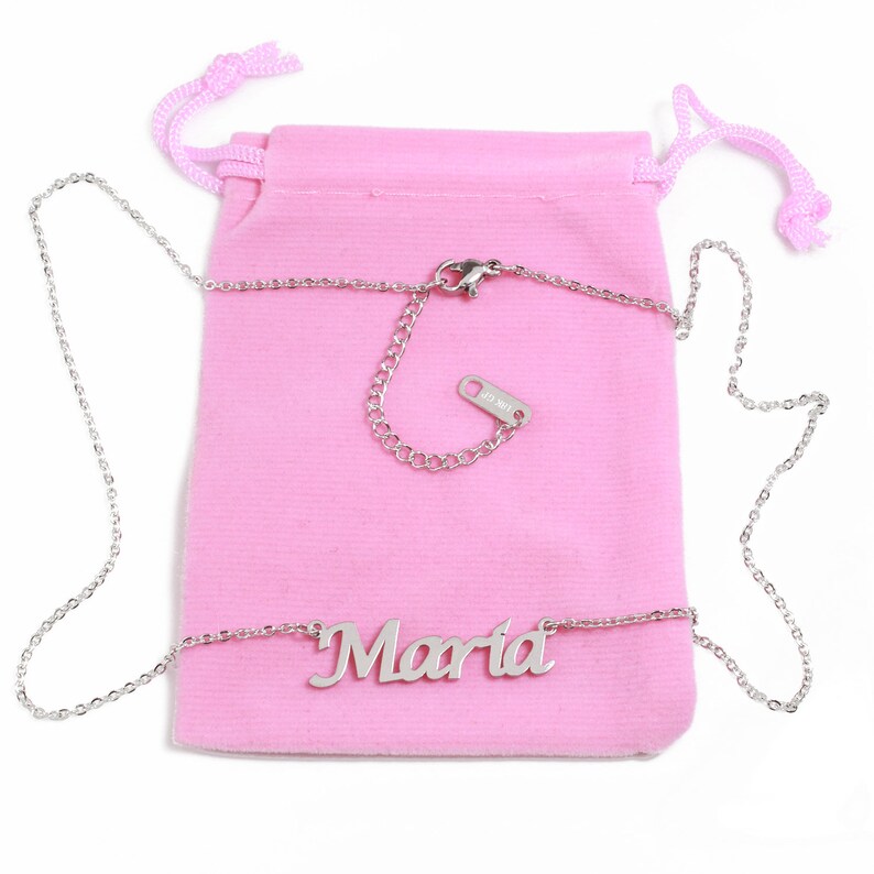 MARIA Silver Tone Name Necklace Personalized Jewelery Free Gift Box ...