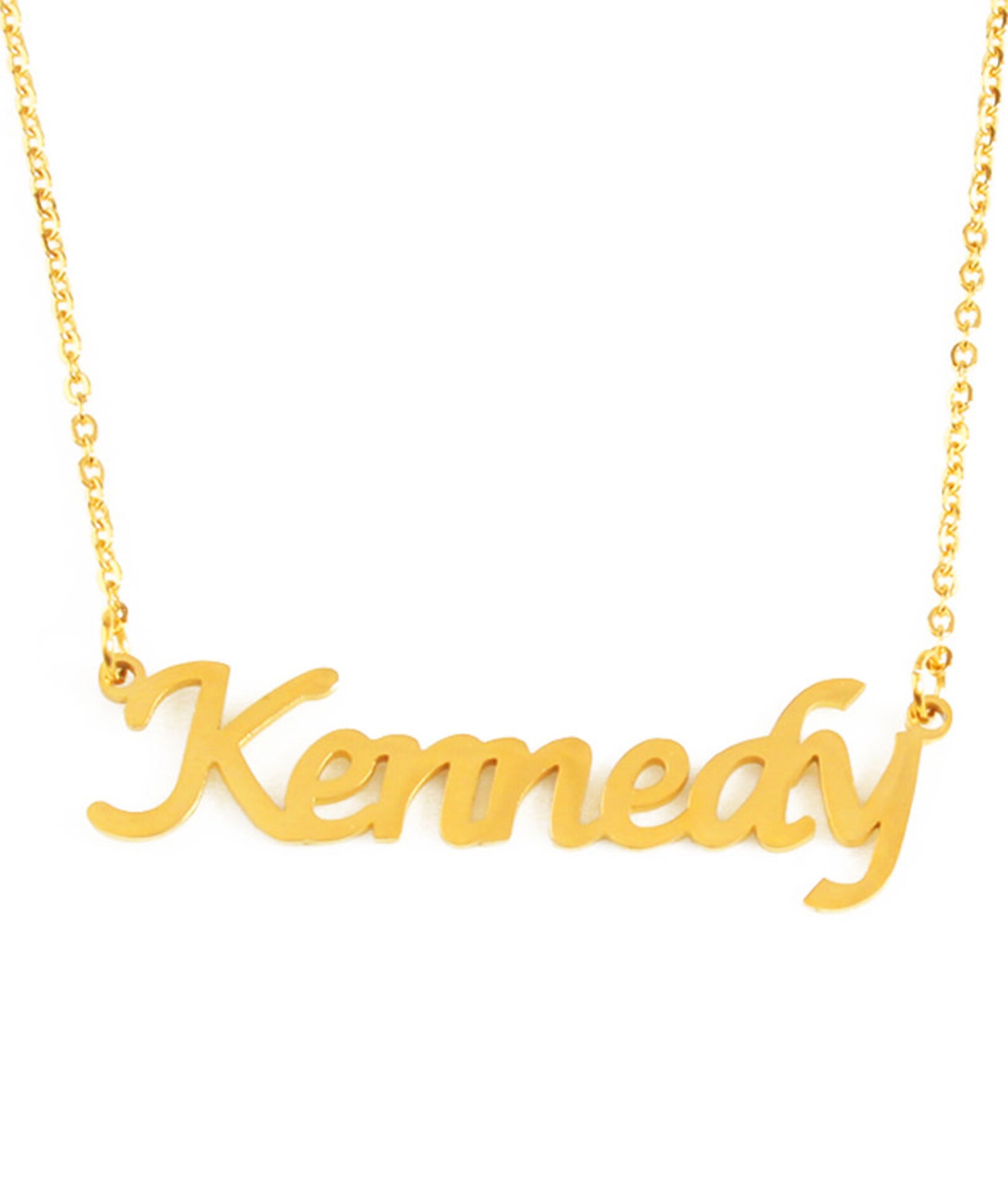 Kennedy Name Necklace 18ct Gold Plated Free Gift Box & Bag - Etsy
