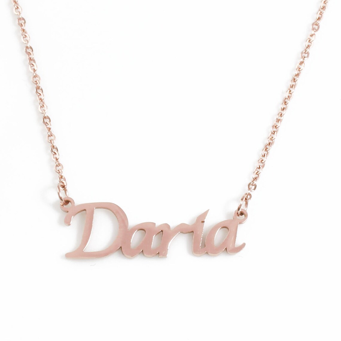 DARIA Rose Gold Personalized Name Necklace Free Gift Box & - Etsy
