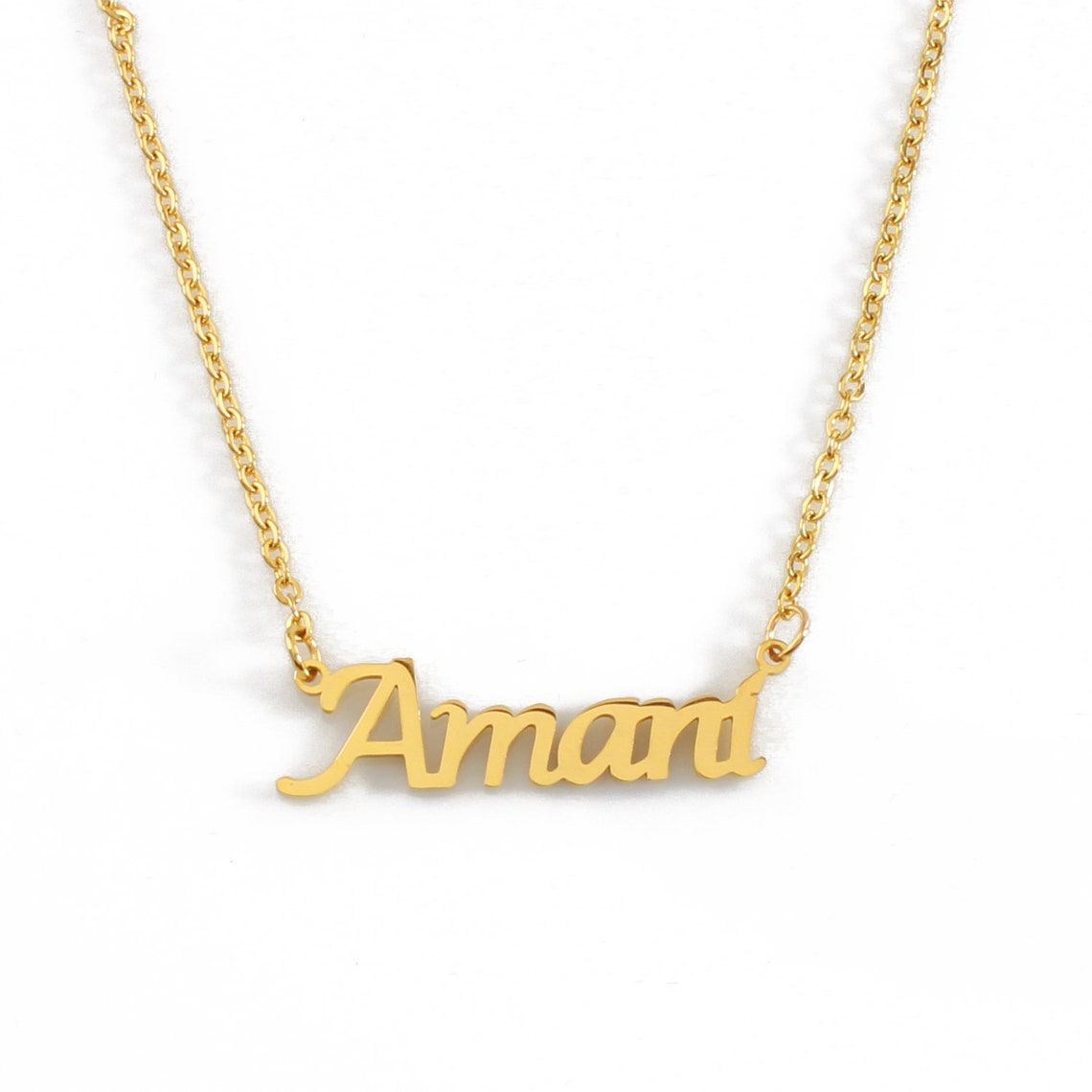Amani Name Necklace Rose Gold/gold/silver Tone Free Gift | Etsy