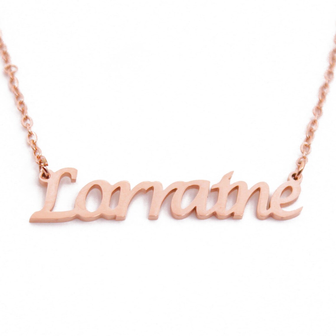 LORRAINE Personalized Name Necklace 18ct Rose - Etsy