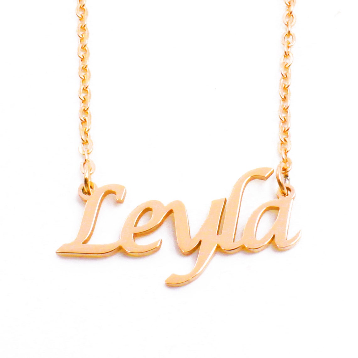 Name Necklace Leyla-18ct Gold Plated-customized Jewelry for Women ...