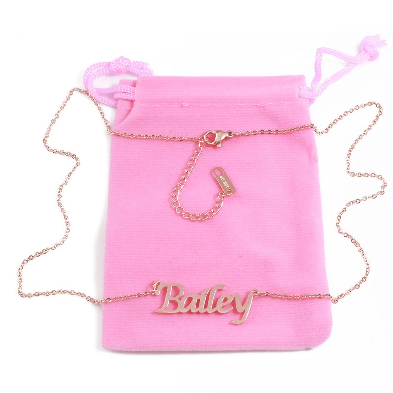 BAILEY Rose Gold Personalized Name Necklace Free Gift Box - Etsy