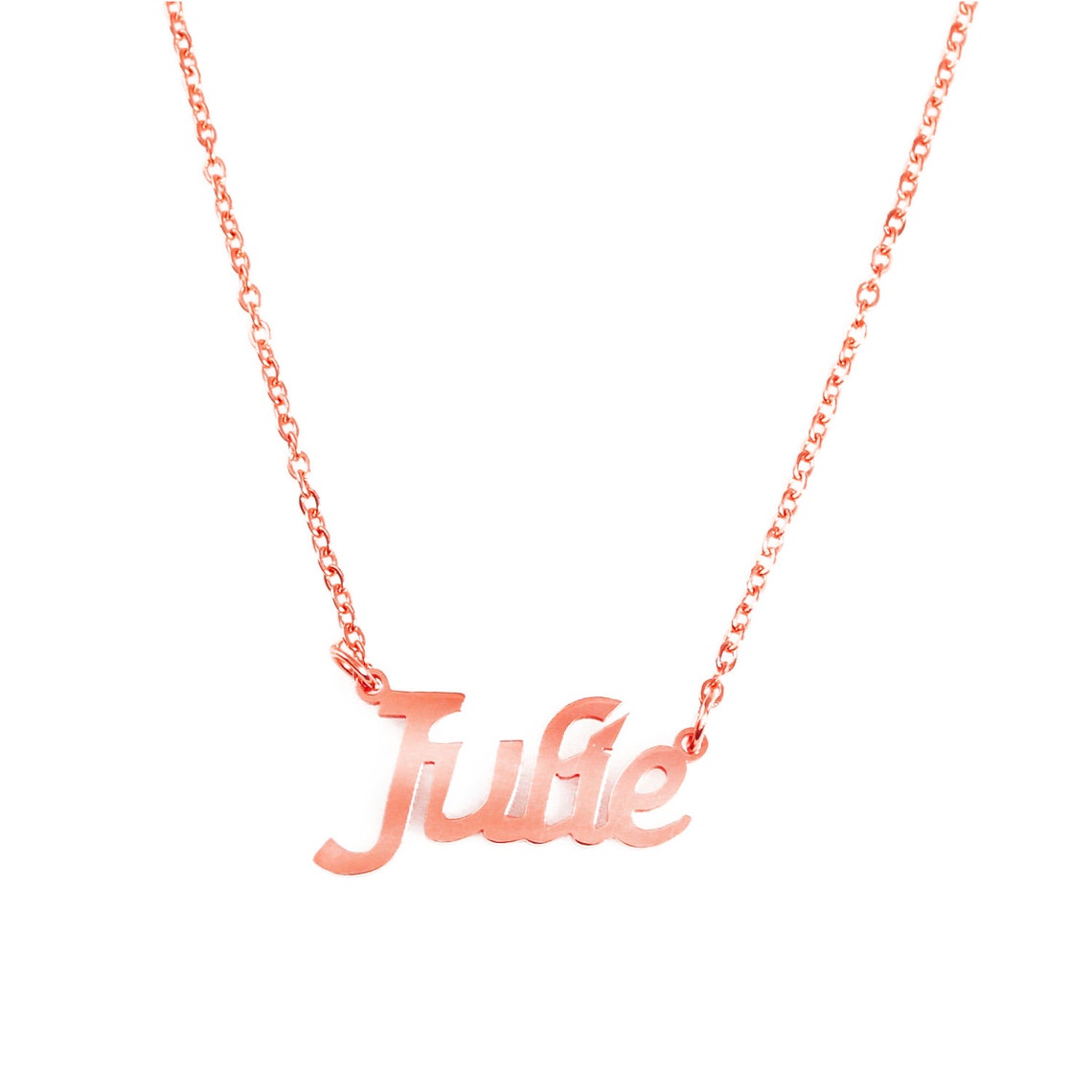 JULIE Personalized Name Necklace 18ct Rose - Etsy