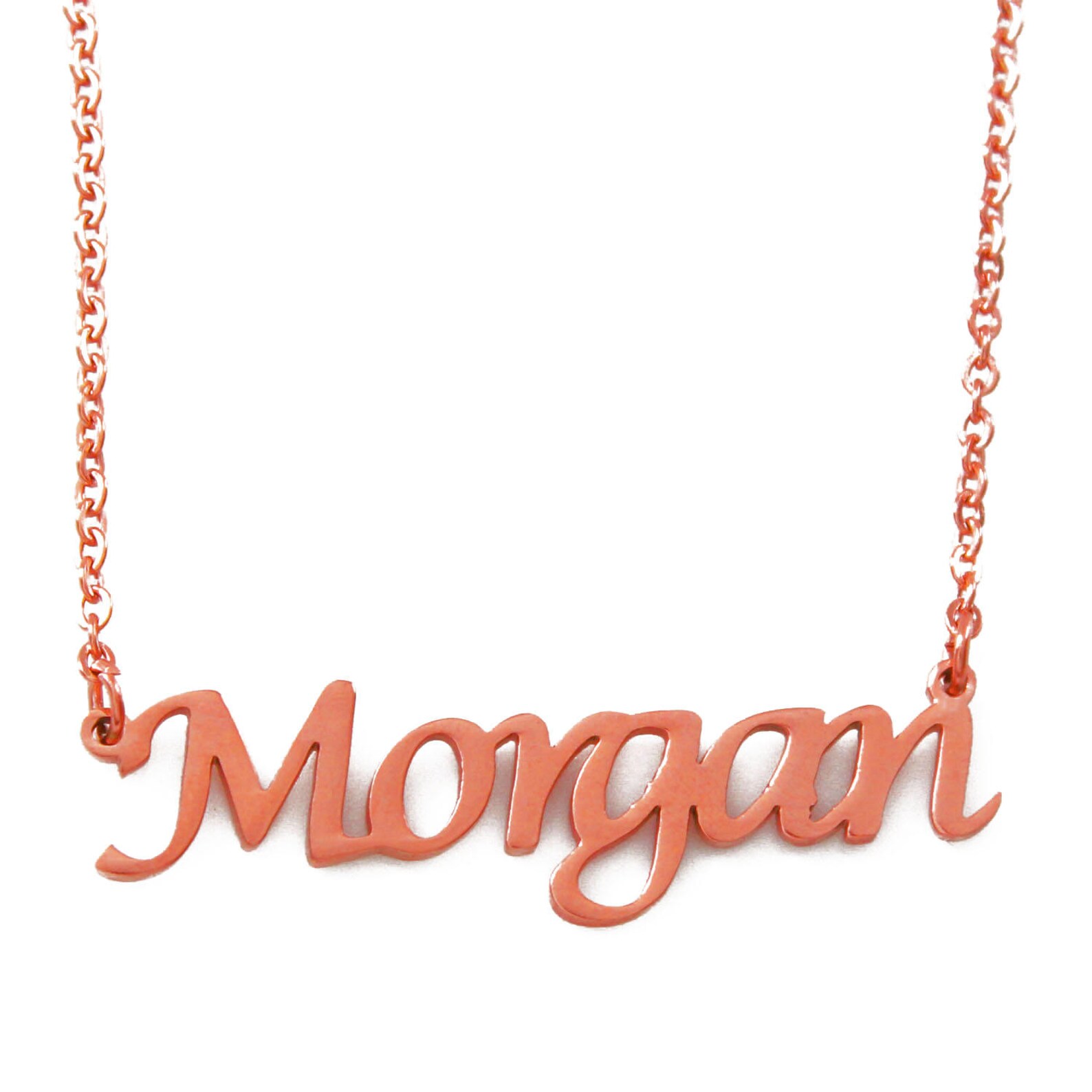 MORGAN Rose Gold Name Necklace Personalized Jewellery - Etsy
