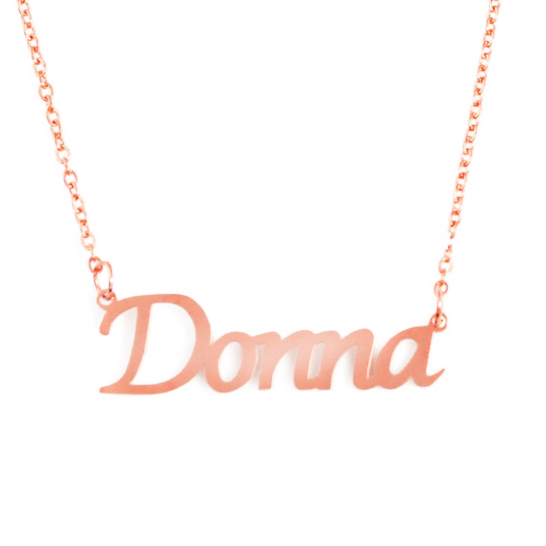 DONNA Personalized Name Necklace 18ct Rose - Etsy