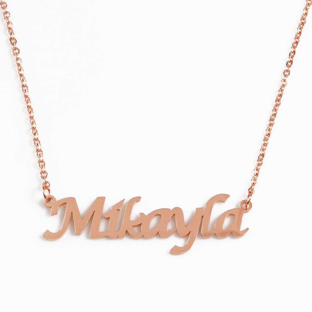 MIKAYLA - Rose Gold Personalized Name Necklace - Free Gift Box & Bag - Etsy