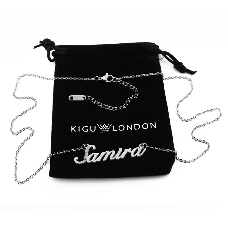 Samira Name Necklace Italic Personalized Jewellery Gold - Etsy