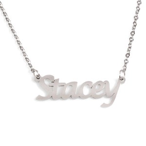 STACEY - Silver Tone Name Necklace - Personalized Jewelery - Free Gift ...