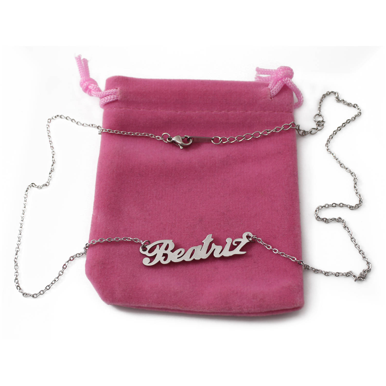 BEATRIZ Italic Silver Tone Name Necklace Personalized - Etsy