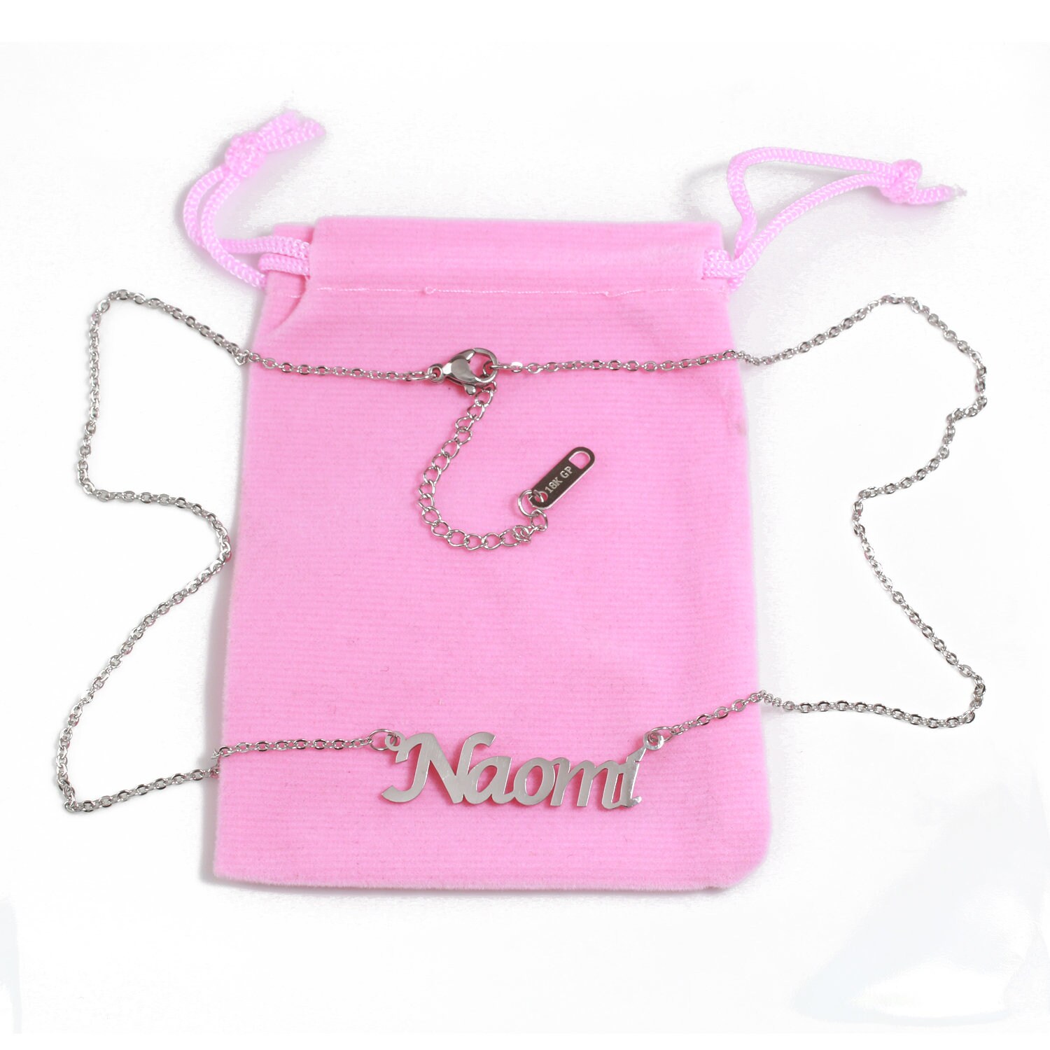 NAOMI Silver Tone Name Necklace Personalized Jewelery - Etsy