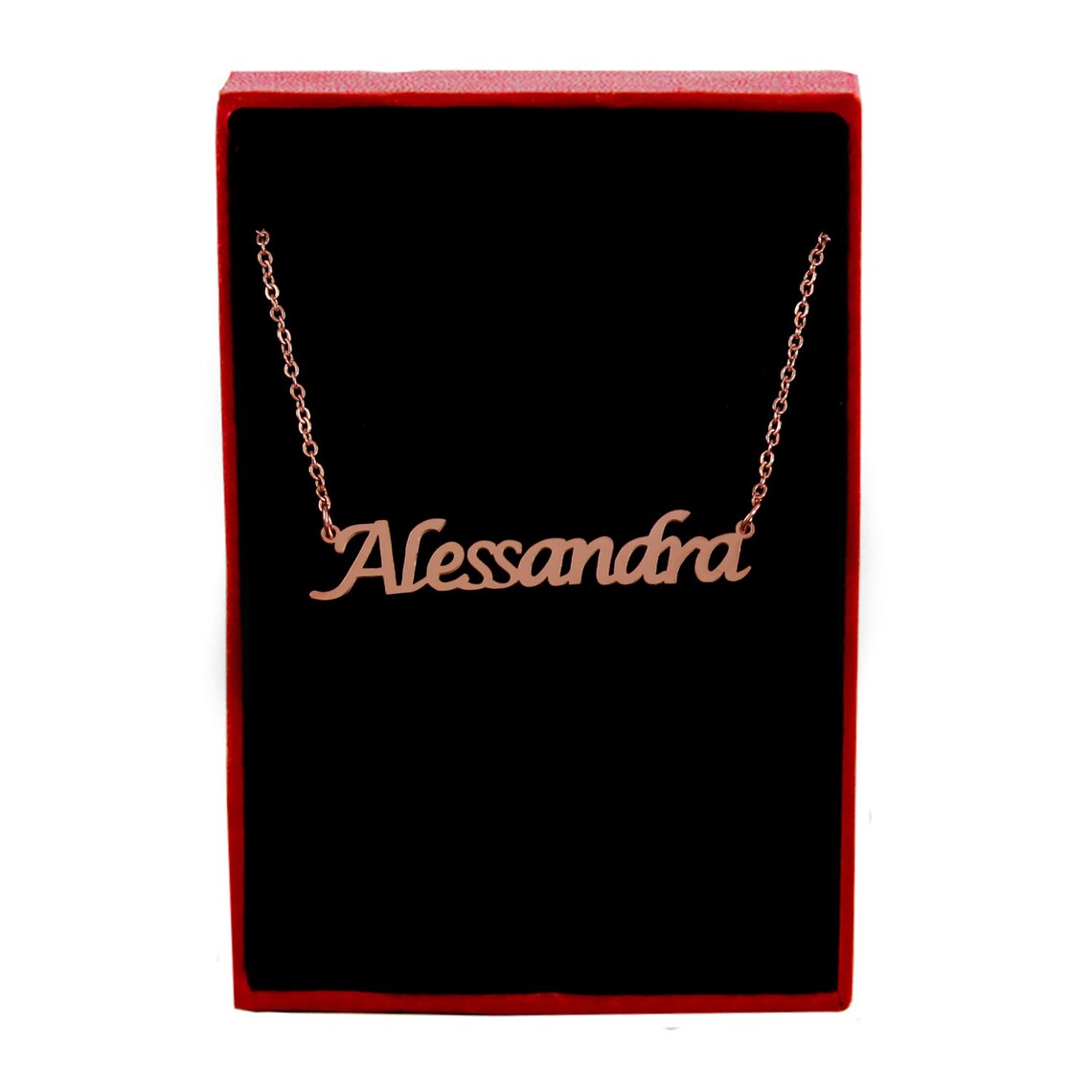 ALESSANDRA - Personalized Name Necklace - 18k Rose Gold/gold Plated ...