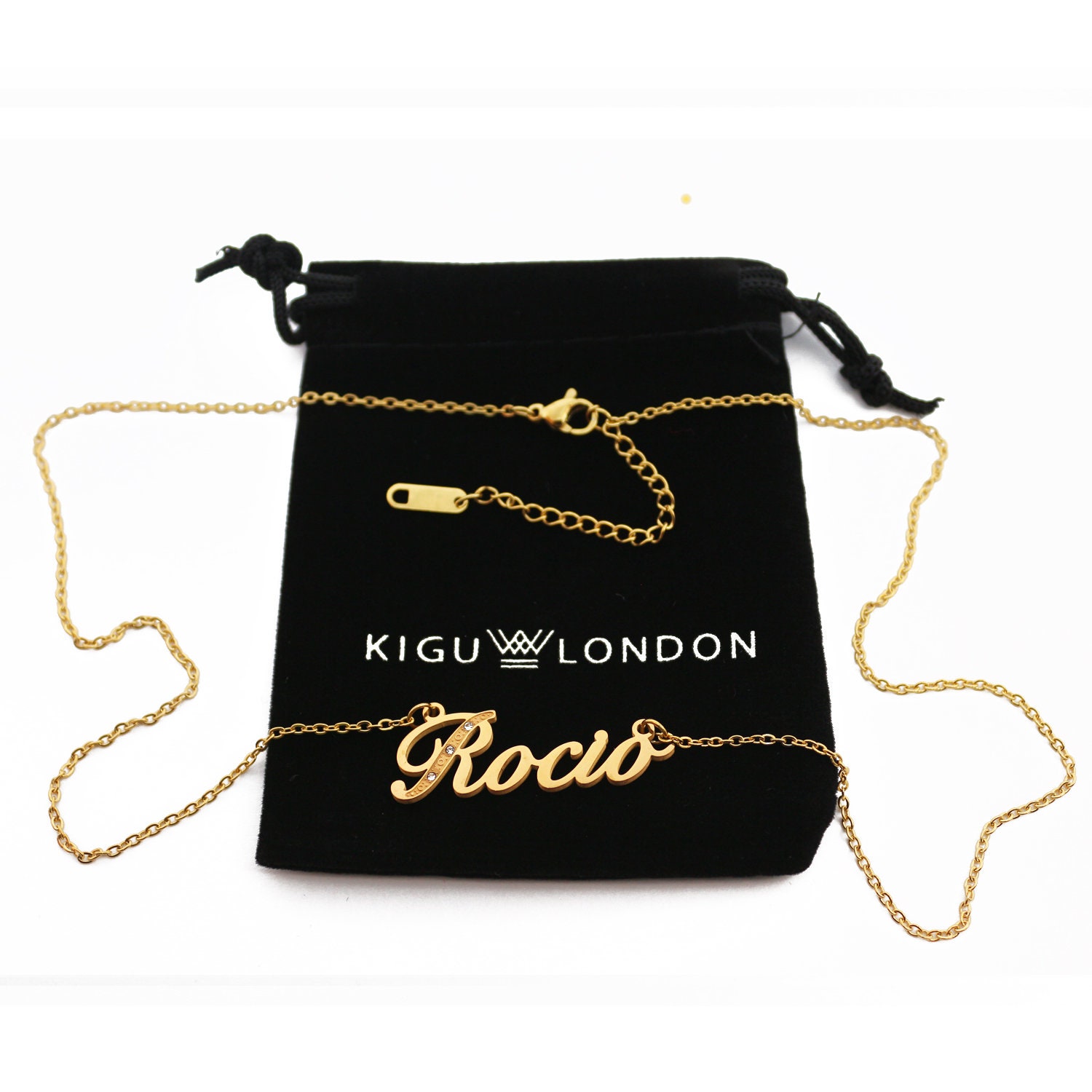 Rocio Name Necklace-collar Personalizado-personalized Jewelry Gold Tone ...