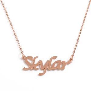 SKYLAR Rose Gold Personalized Name Necklace Free Gift Box & Bag - Etsy