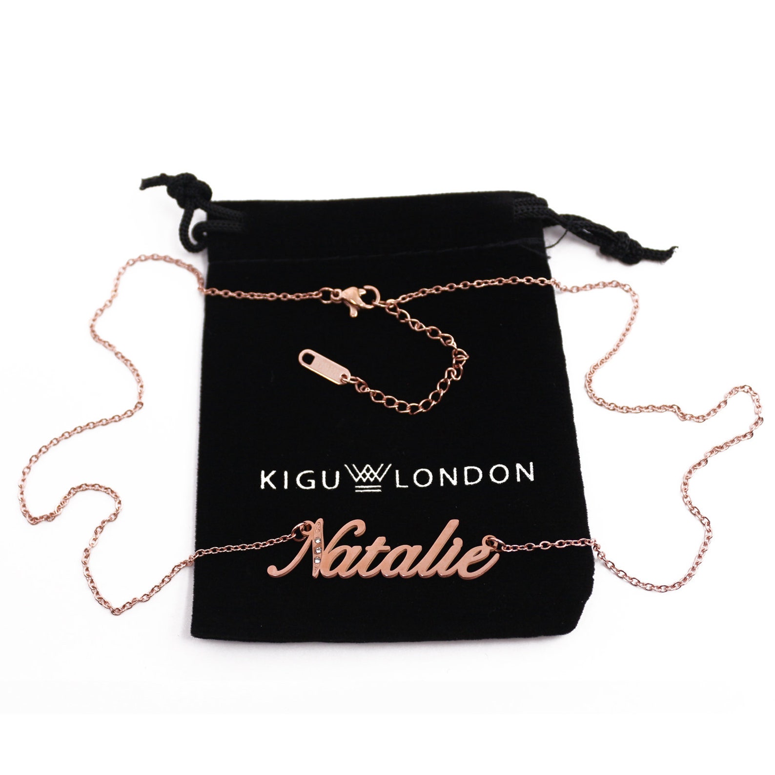 Natalie Name Necklace Italic Personalized Jewellery Gold Tone, Silver ...