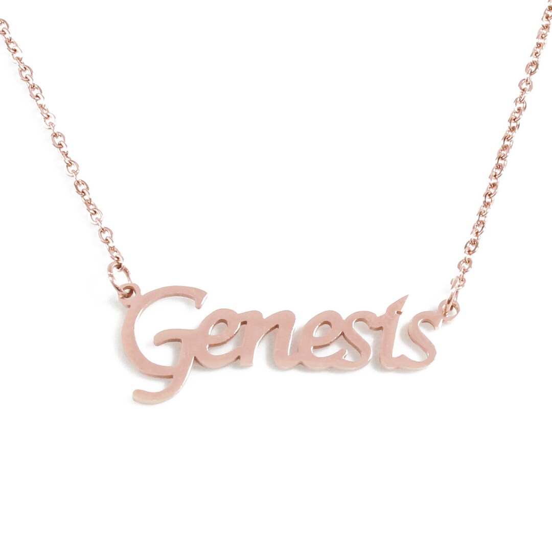 GENESIS Rose Gold Personalized Name Necklace Free Gift Box - Etsy
