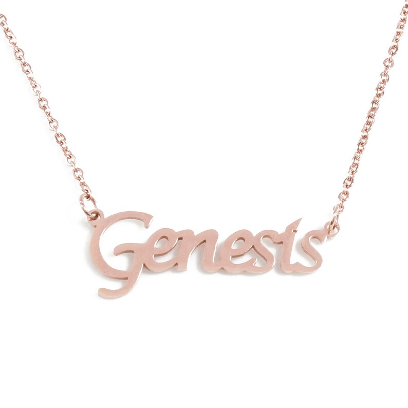 GENESIS Rose Gold Personalized Name Necklace Free Gift Box - Etsy