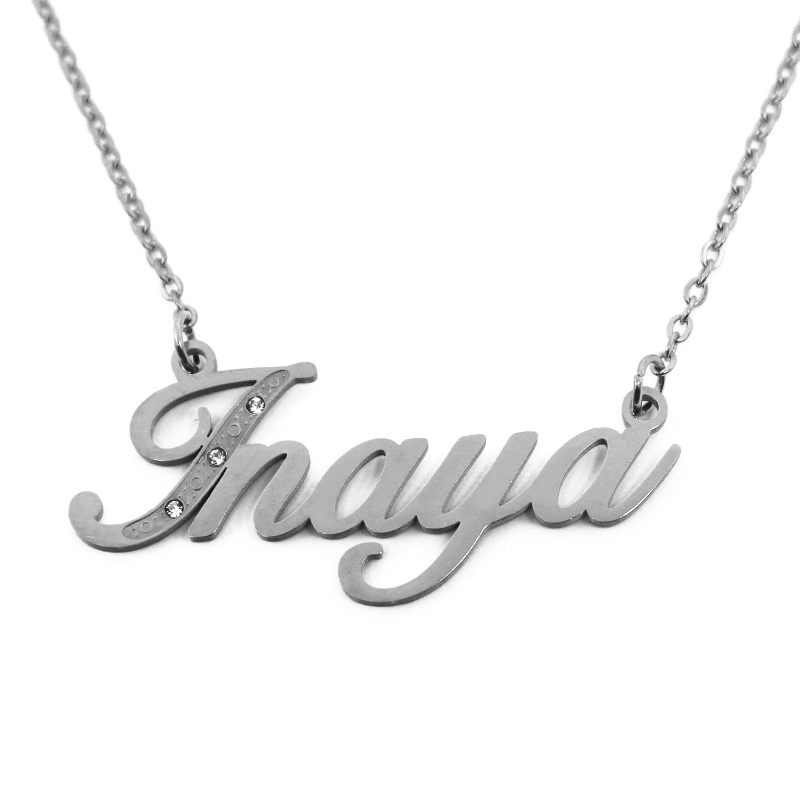 Inaya - Name Necklace Italic - Personalized Jewellery - Gold, Silver ...