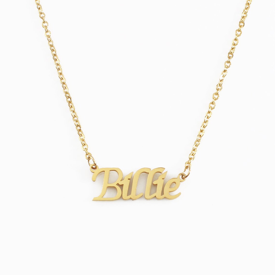 Billie Name Necklace Rose Gold/gold/silver Tone Free - Etsy