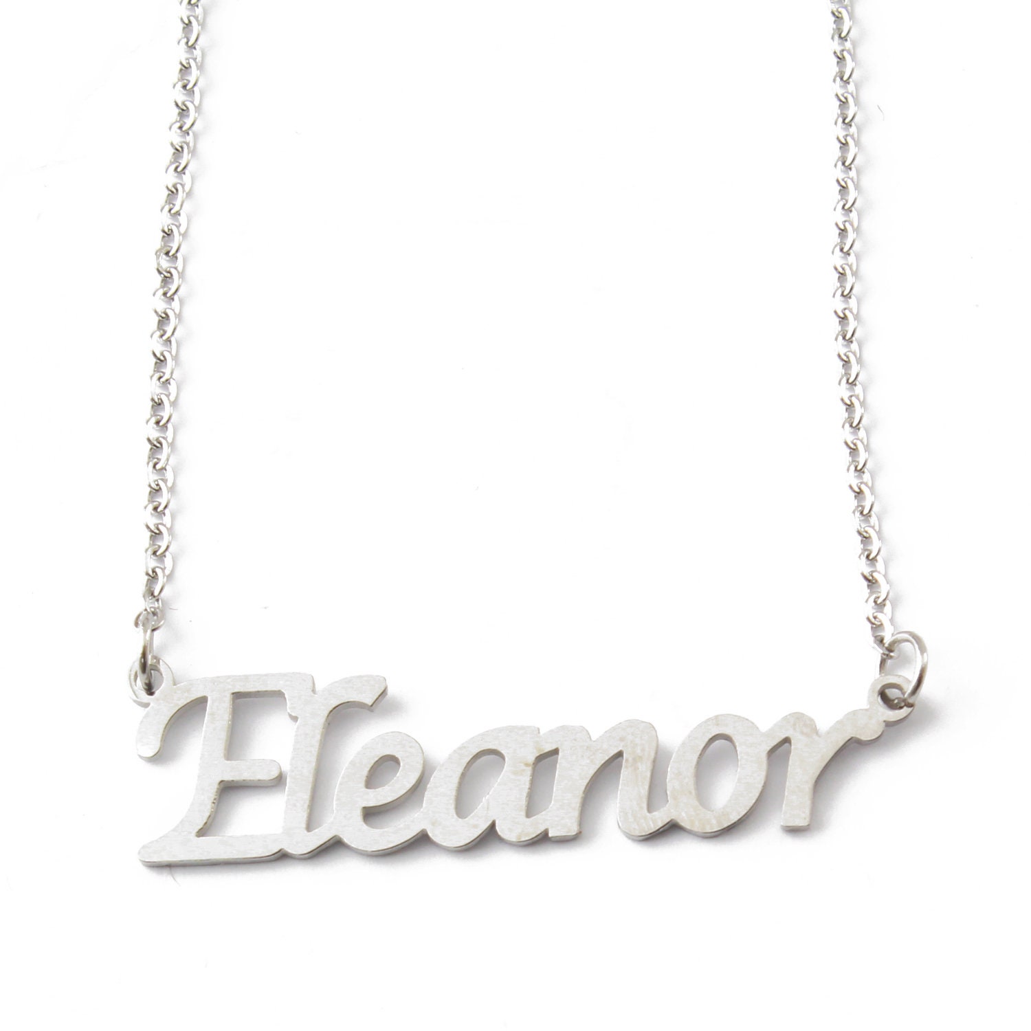 Eleanor Collar de nombre de tono de plata joyería personalizada caja de ...