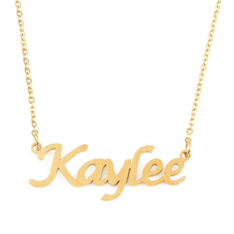 Kaylee - Name Necklace 18ct Gold Plated - Free Gift Box & Bag ...