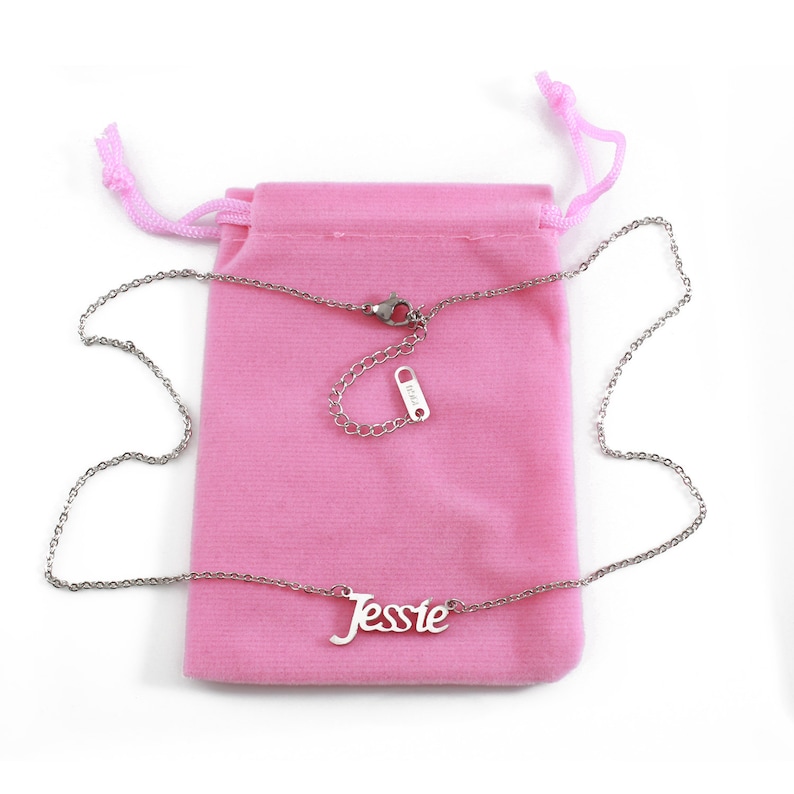 JESSIE Name Necklace Rose Gold/gold/silver Tone Free Gift Box & Bag ...